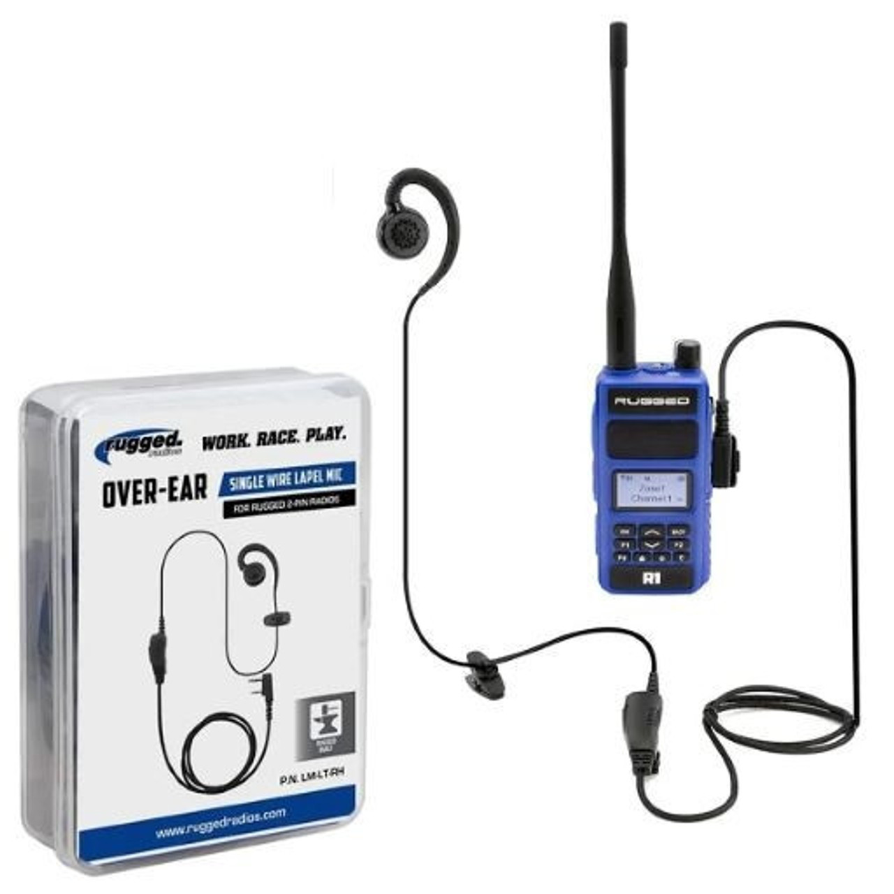 Kawasaki Mule Ridge Teryx Single Wire Ear Hook Lapel Mic For Rugged