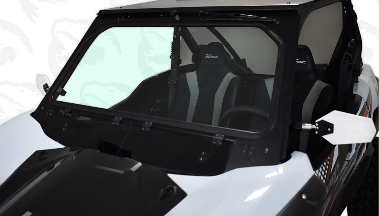 Kawasaki Teryx Krx 1000 Black Vented Full Glass Windshield With Wiper