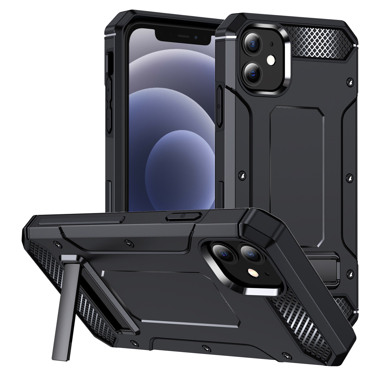 Shockproof iPhone 12 Heavy Duty Case Cover Stand Tough Apple iPhone12 ...