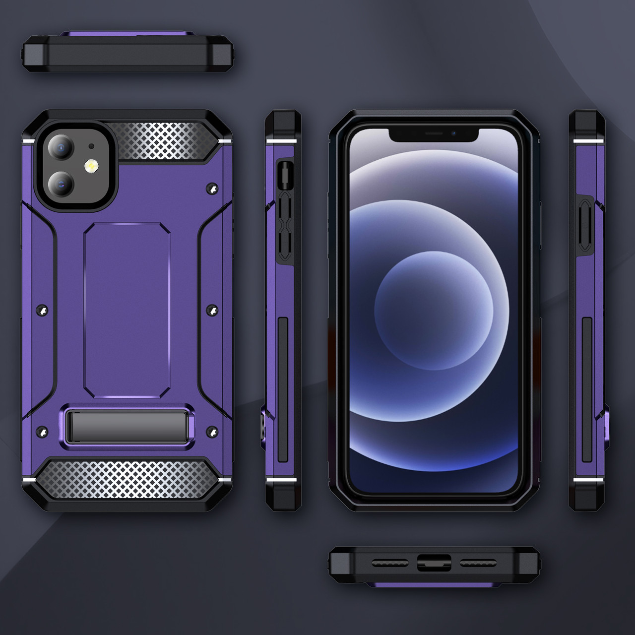 Shockproof iPhone 12 Heavy Duty Case Cover Stand Tough Apple iPhone12 ...