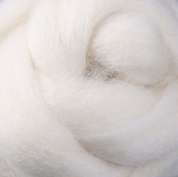 Corriedale Wool Roving - White - A Child's Dream
