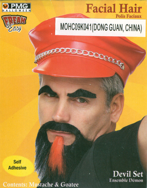Mustache Goatee Set Bk & Red