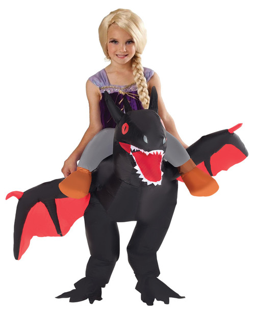 Kids Black Ride On Dragon Infl