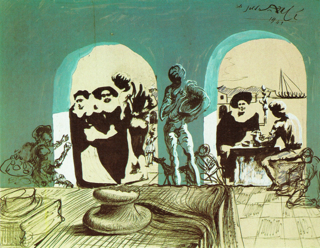 Study for Disappearing bust of Voltaire 1941 Dali - United Kingdom