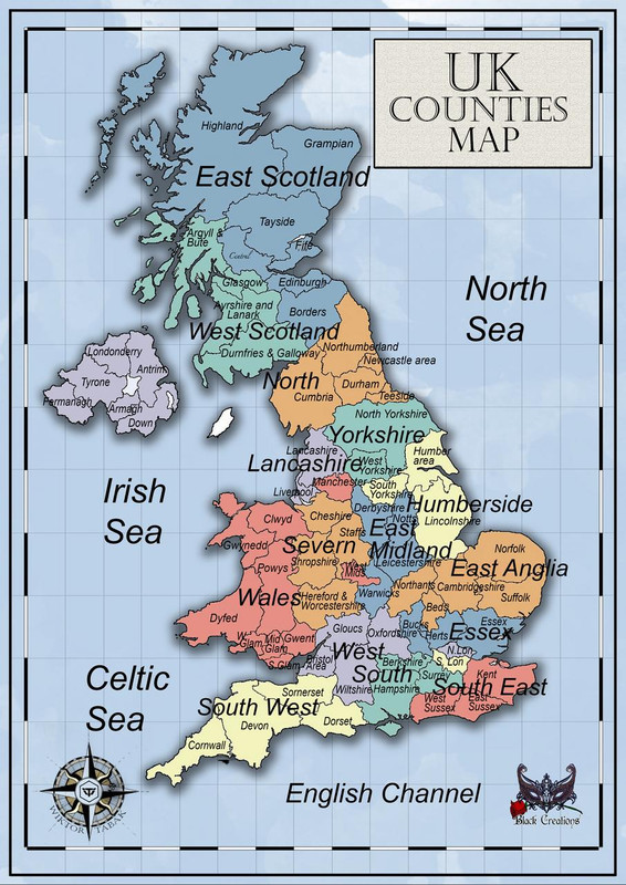 UK Counties map 1 - United Kingdom