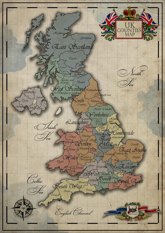 UK Counties map 2 - United Kingdom
