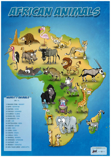 African animals map - United Kingdom