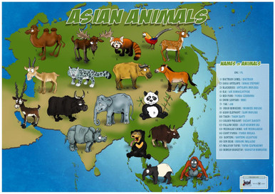 Asian animals map - United Kingdom