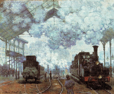 Claude Monet - Gare Saint Lazare Arrival of Train 1877 Poster Canvas ...