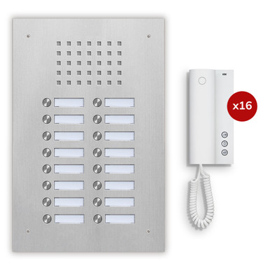 16-Way Audio Door Entry Kit - 2 Wire, Flush Mount, Robusto