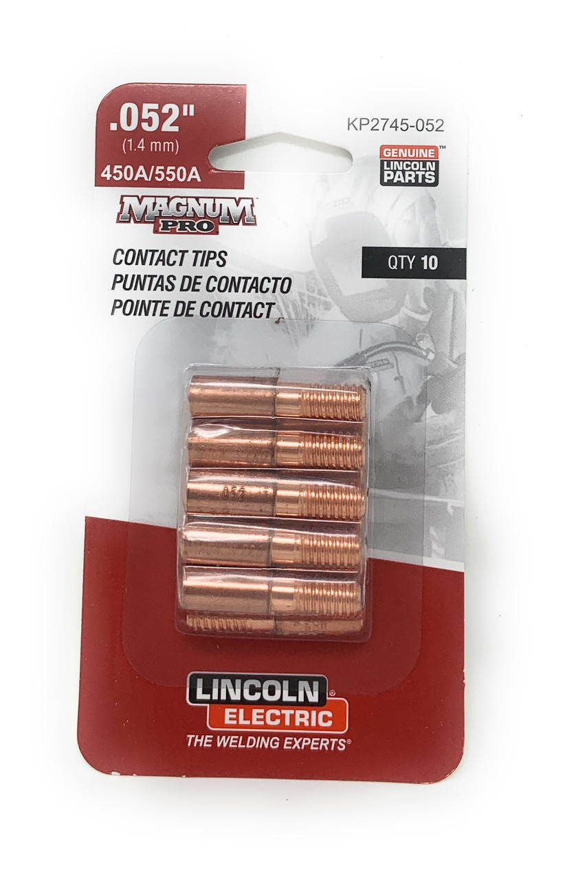 Lincoln Contact Tip 052 (450/550 Amp) 10 Pack (KP2745-052) - Welding Depot