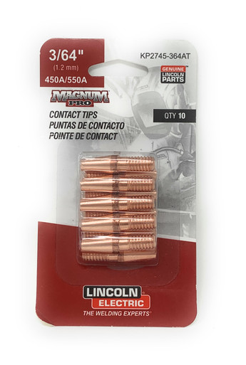 Lincoln Aluminum Tapered Contact Tip 3/64" (450/550 Amp) 10 Pack ...