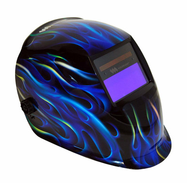 Weldmark Variable Shade Auto-Darkening Welding Helmet - BLUE FLAMES ...