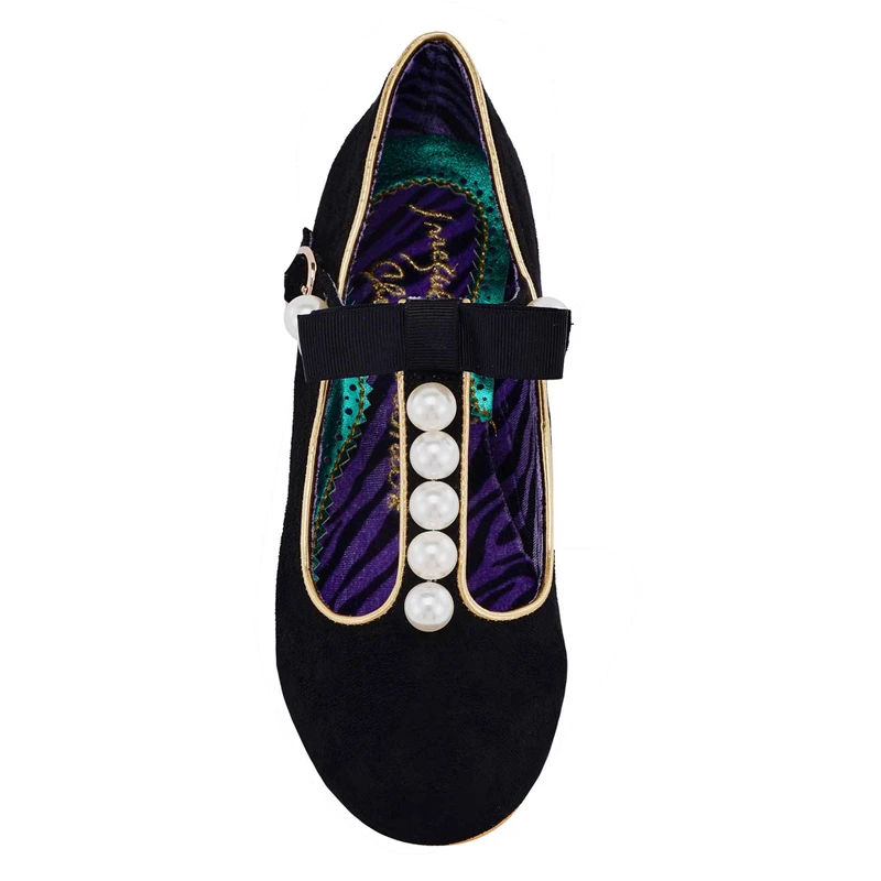 Irregular Choice | Black Pearl Beaded Flat Mary Jane Shoes | Calla Lily