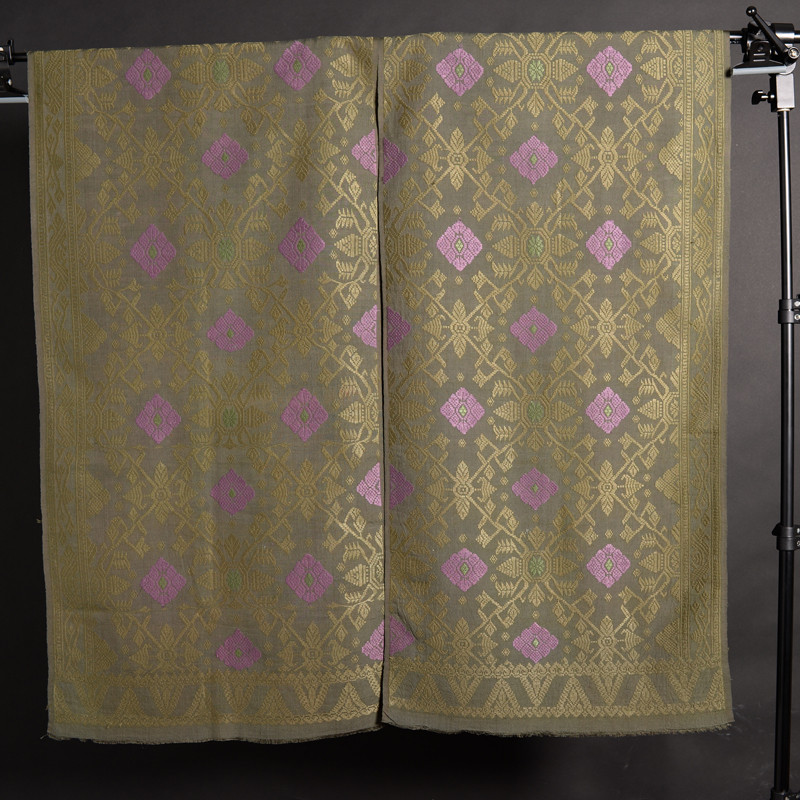 Songket Alam - Green with Lavender Diamonds - JUL Designs