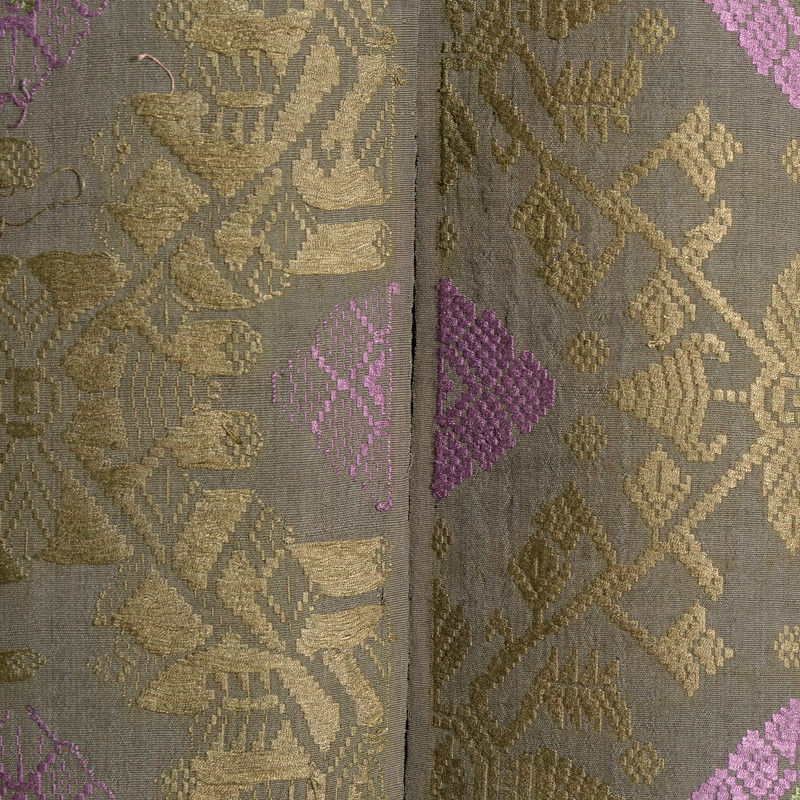 Songket Alam - Green with Lavender Diamonds - JUL Designs