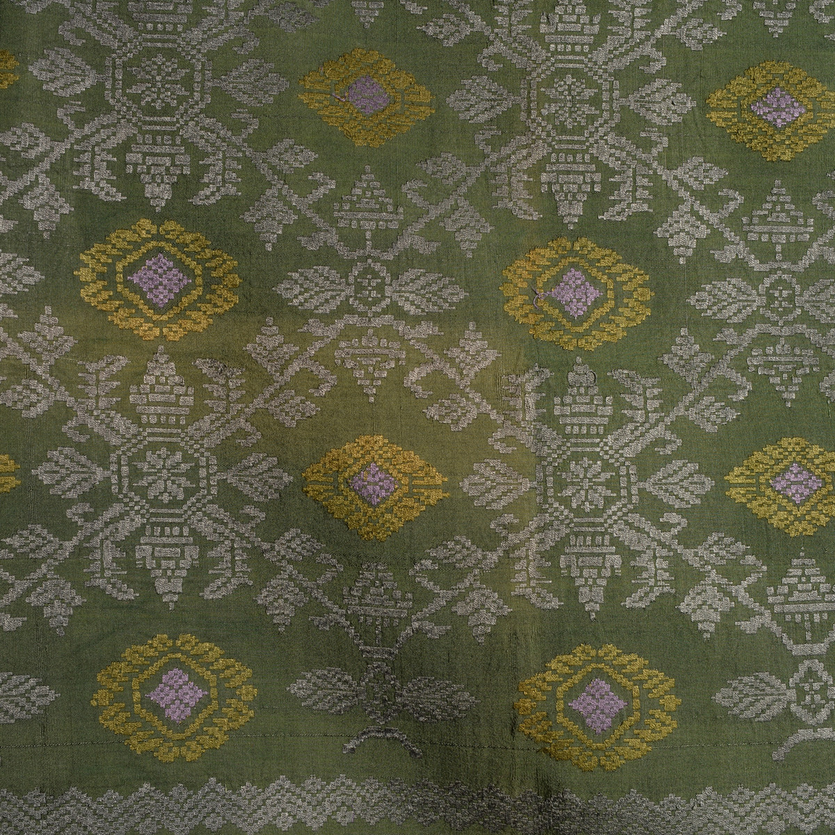 Songket Alam - Green with Gold Diamonds - JUL Designs
