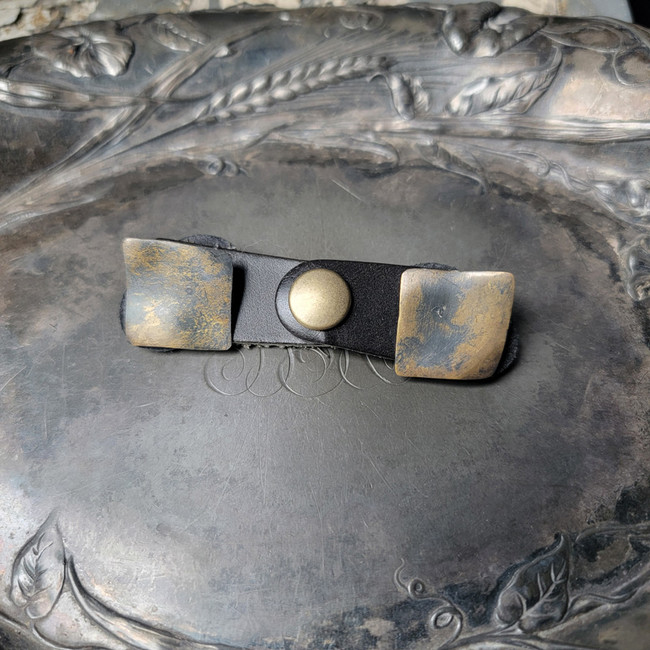 Midcentury Modern Square Stud Latch - Distressed Brass - JUL Designs