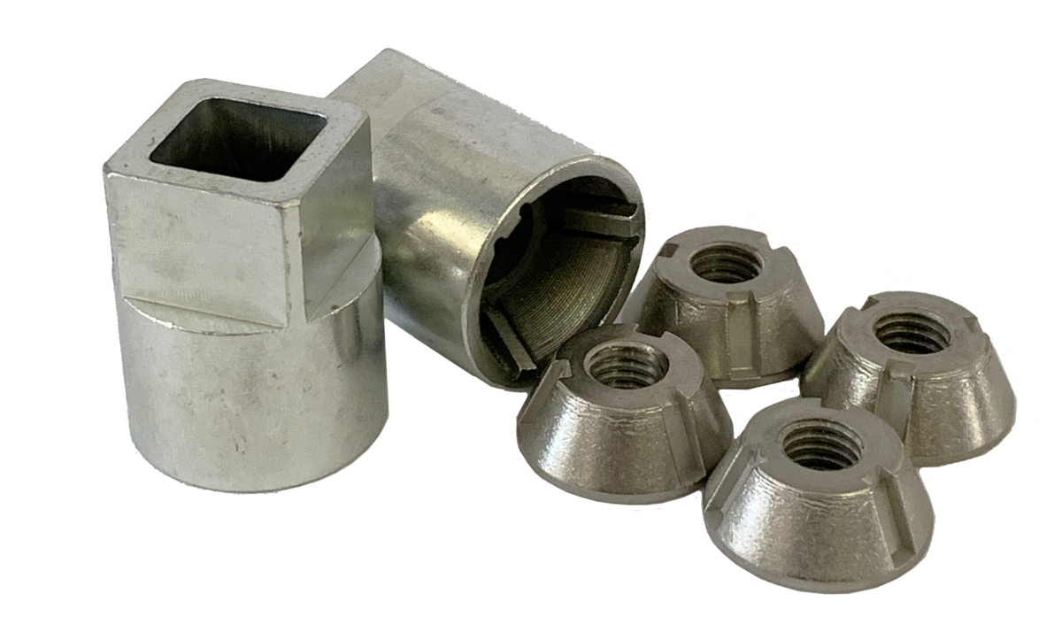 Security Nuts (M8x1.25) 4 Nuts, 2 Keys - Iceberg Outdoor Group