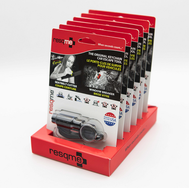 Resqme Keychain Car Escape Tool - Assorted Colors (12 Units) + Counter ...