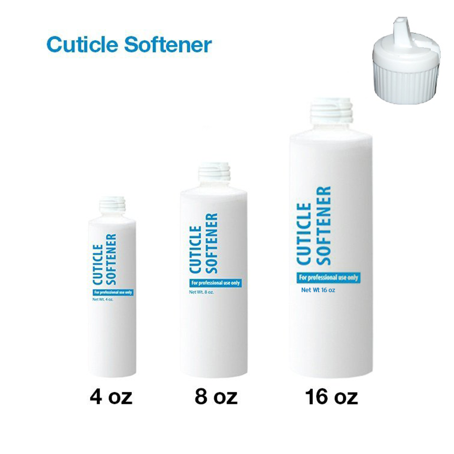 Empty Bottle - Cuticle Softener with white cap (Choose your size)