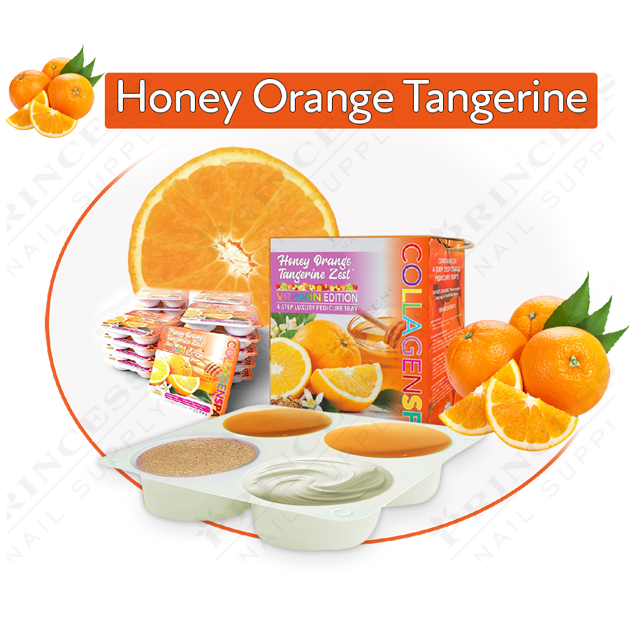 LP Collagen Spa 4 Step Pedi Tray Box/24 tray - Orange Tangerin