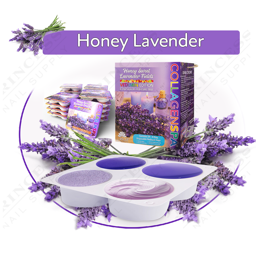 LP Collagen Spa 4 Step Pedi Tray Box/24 tray - Lavender