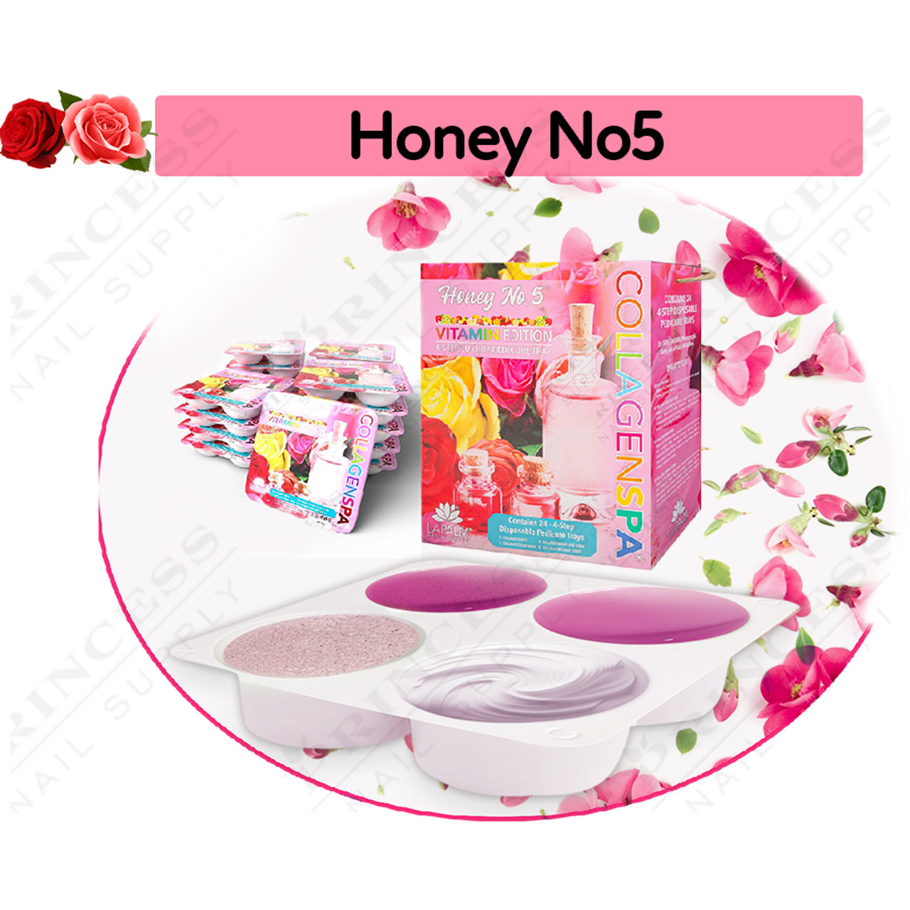 Lp Collagen Spa 4 Step Pedi Tray Case4 Box96 Trays Honey No5