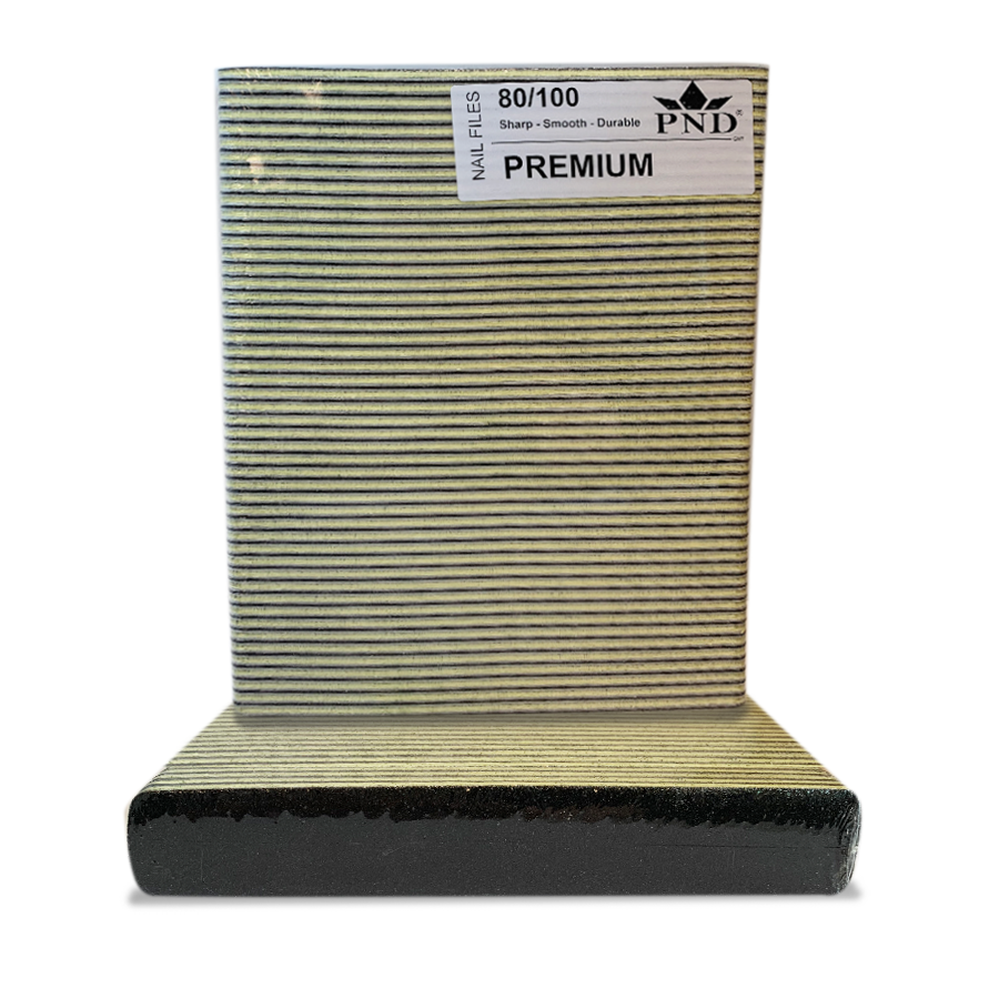 PND Premium Jumbo Files Pack/50pcs - Black - Gold, 80/100 Grit