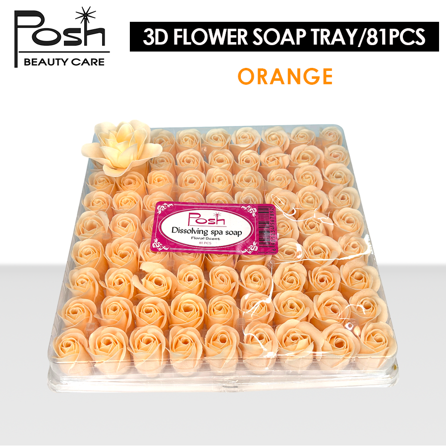 Posh Flower Soap Tray/81pcs - Orange