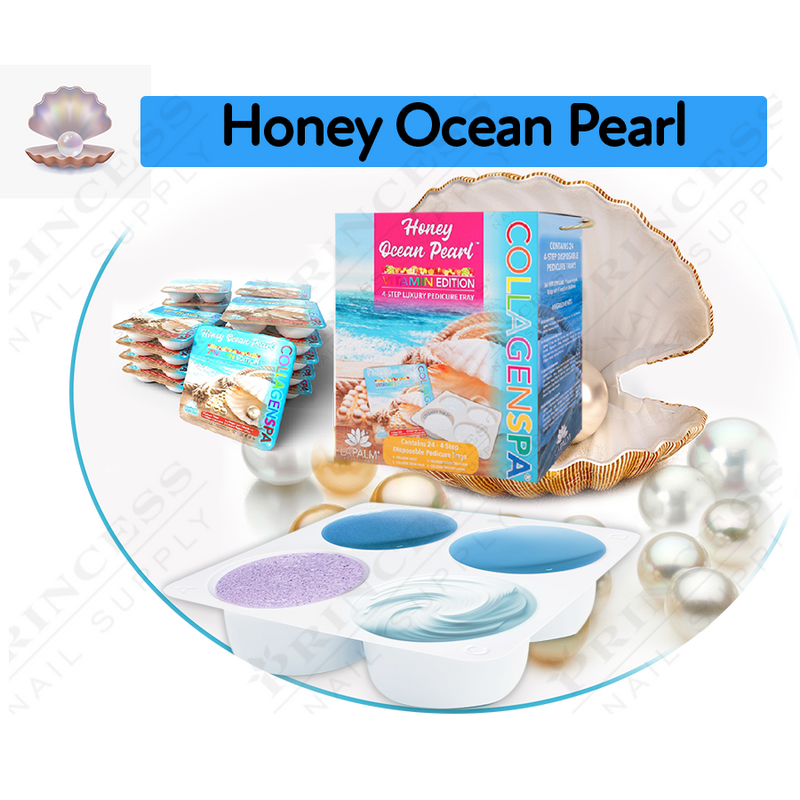LP Collagen Spa 4 Step Pedi Tray Box/24 tray - Ocean Pearl