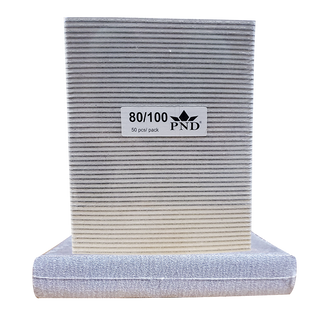 PND Regular Jumbo Files Pack/50pcs - Zebra-White, 80/80 Grit