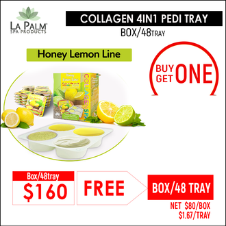 LP Collagen Spa 4 Step Pedi Tray Case/4 box/96 trays - Lemon