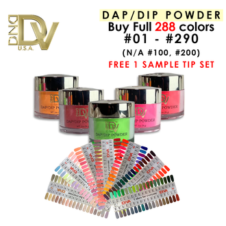 DND Diva Dap/Dip Set #110 - #290 = 180 colors x $5. + 1 Tip Set #4 to #8
