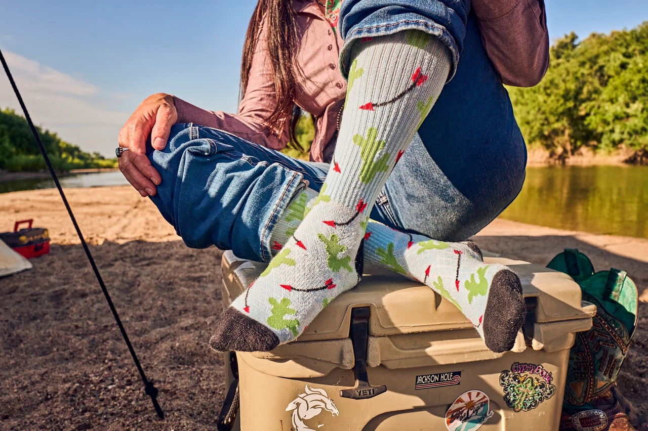Pair Lucky Chuck Socks: Cowboy Compass - War Bar Tack