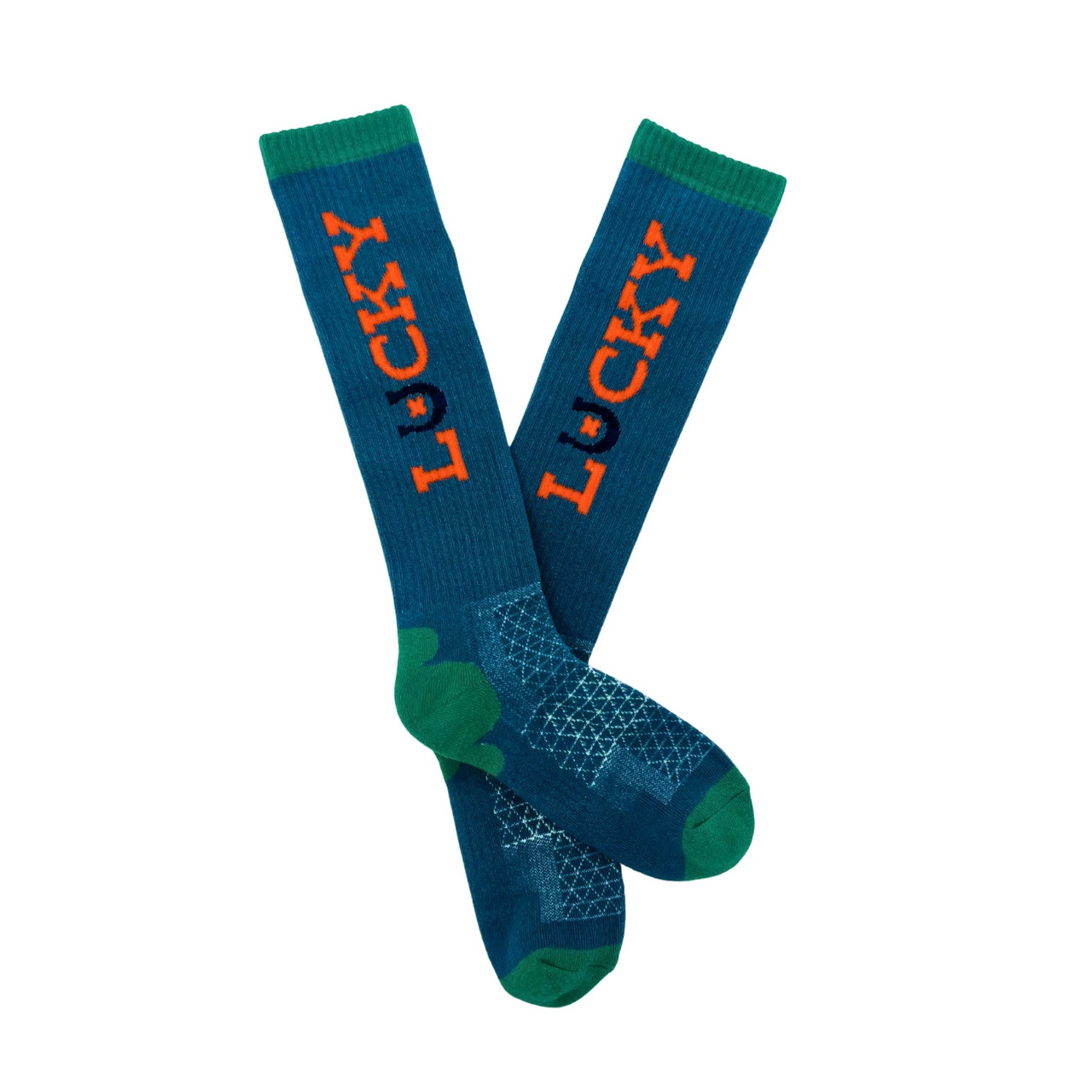 Pair Lucky Chuck Socks: Lucky Denim Performance Socks - War Bar Tack