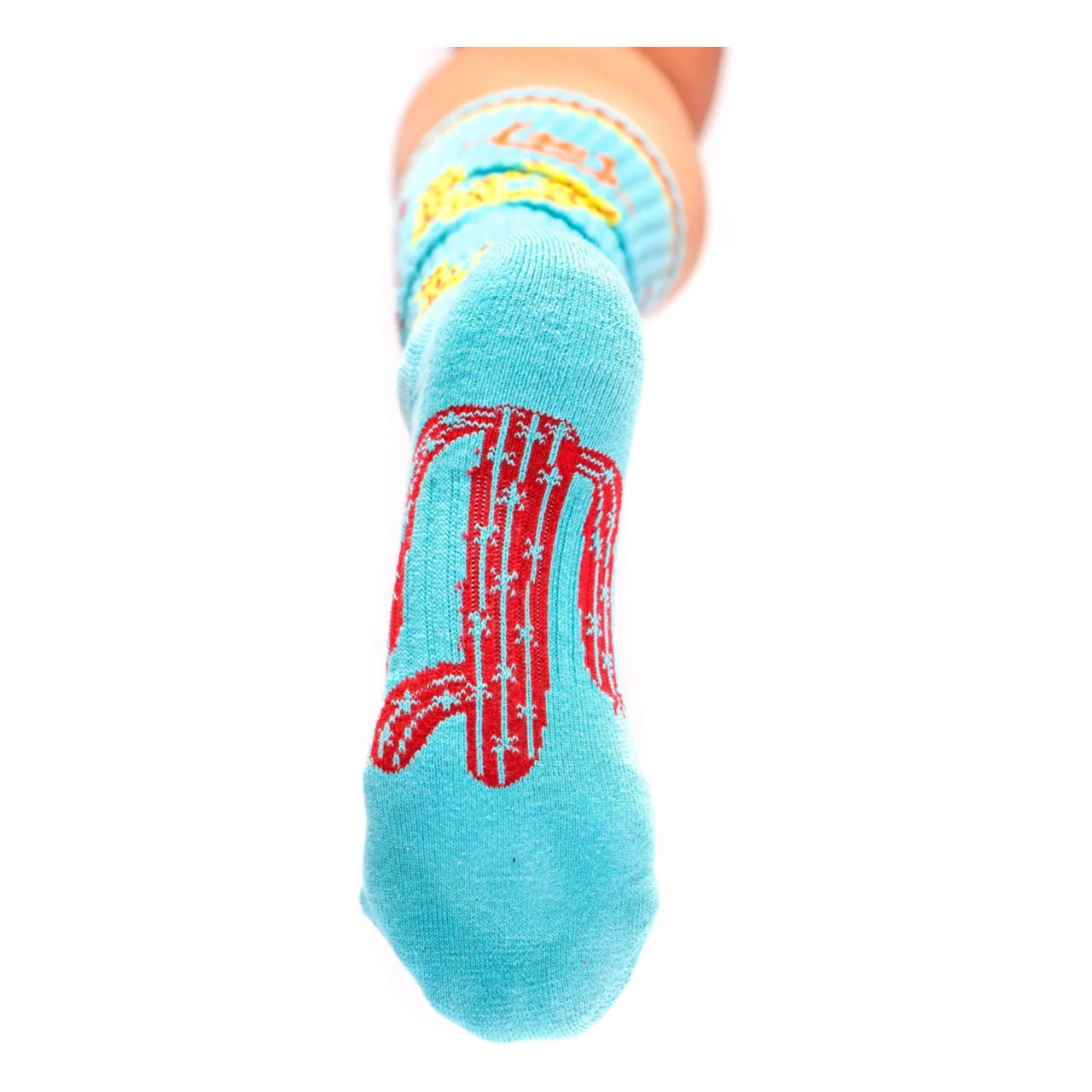 Pair Lucky Chuck Socks: Take the Risk Turquoise Performance Socks - War ...
