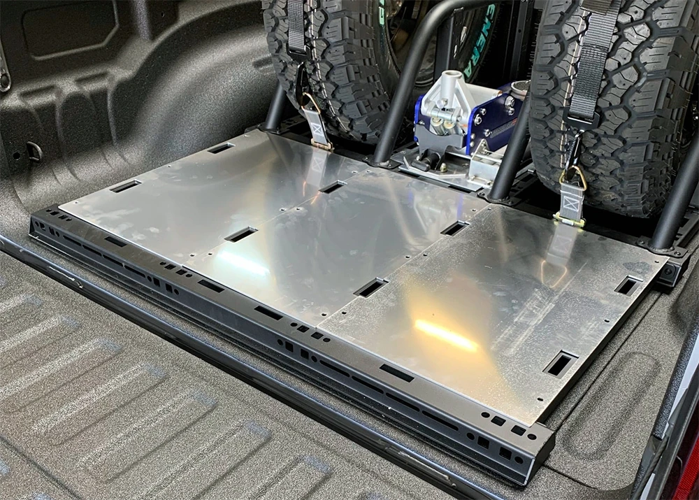 Foutz Dual Tire Carrier Quick Release Modular Bed Organizer | Offroad ...