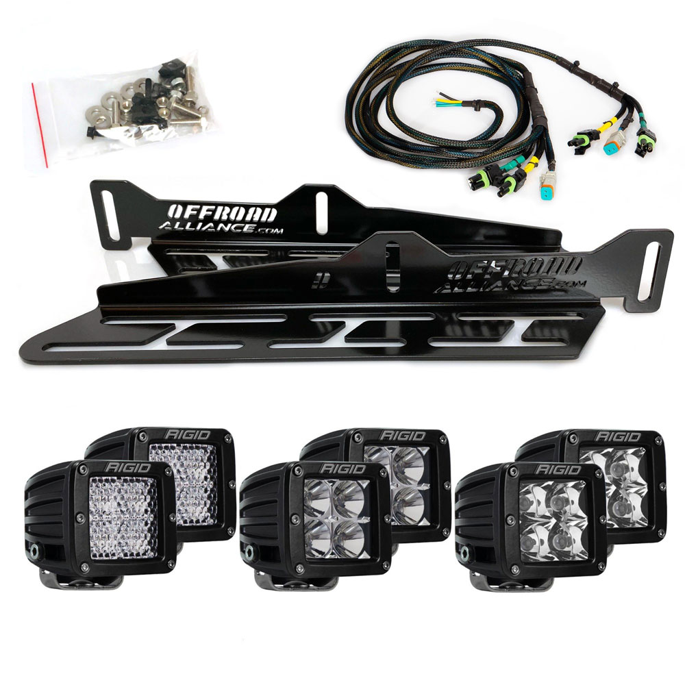 Offroad Alliance 17-20 Raptor Triple Bumper Light Kit w/ RIGID D-Series ...