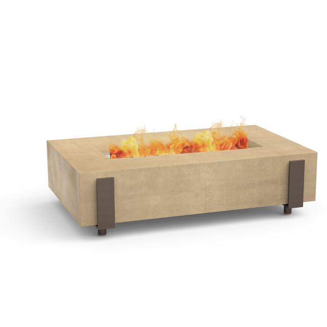American Fyre Designs Iron Saddle Long Rectangular Chat Height Gas Fire ...