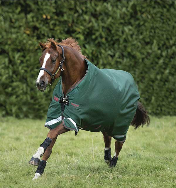 Rambo Original Turnout Lite with Leg Arches 100g - Green/Red - Do Trot ...