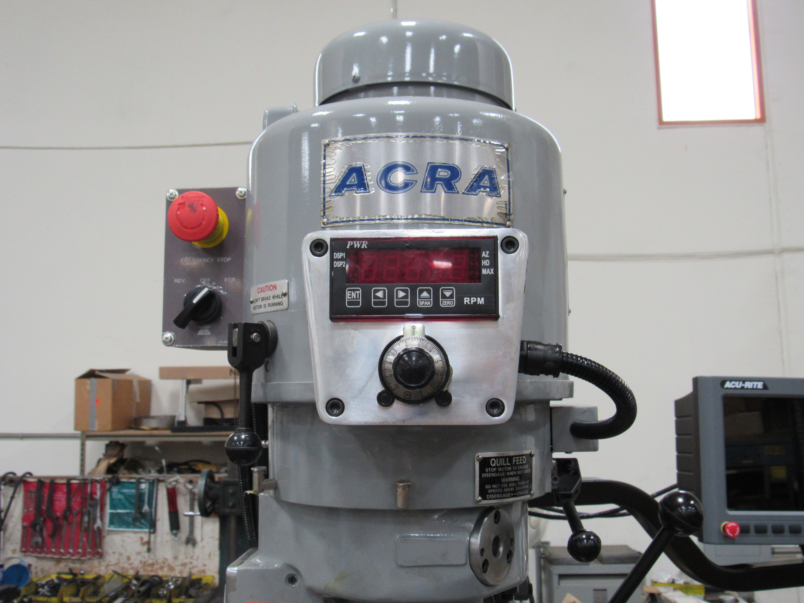 New 9" x 50" Acra 3 Axis Vertical Milling Machine with Acu-Rite ...