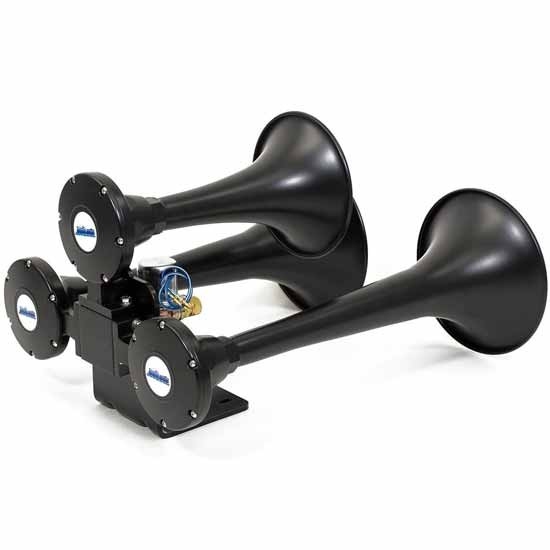 HornBlasters Outlaw Black Train Horn W/ 3 Metal Alloy Bells, 20.5 Ft. 1 ...