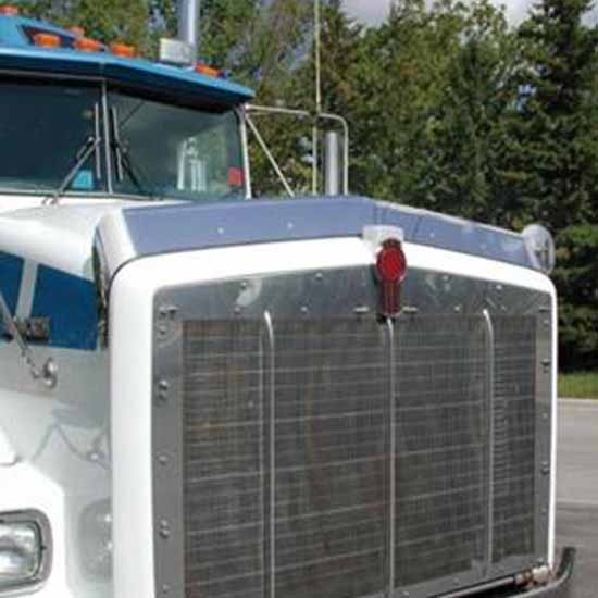 Stainless Steel Bug Deflector For Kenworth T800 Wide Hood - 4 State Trucks