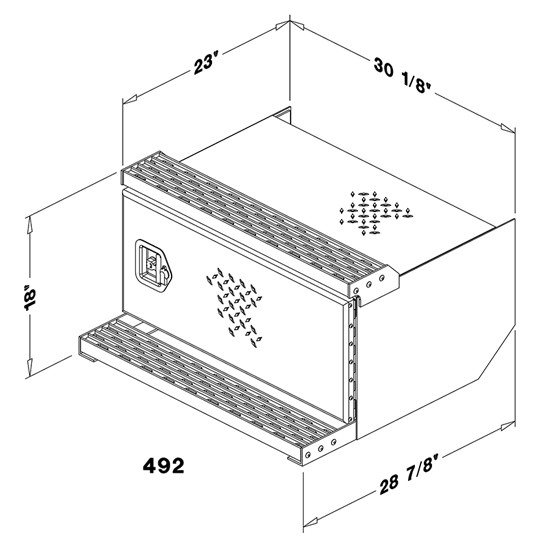 Merritt Storage Box 18 X 18 7/8 X 30 1/8 Inch With Steps, Hinged Door ...