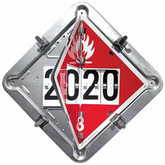 Heavy Duty Aluminum 5 Panel Duo-Flip Placard - 4 State Trucks