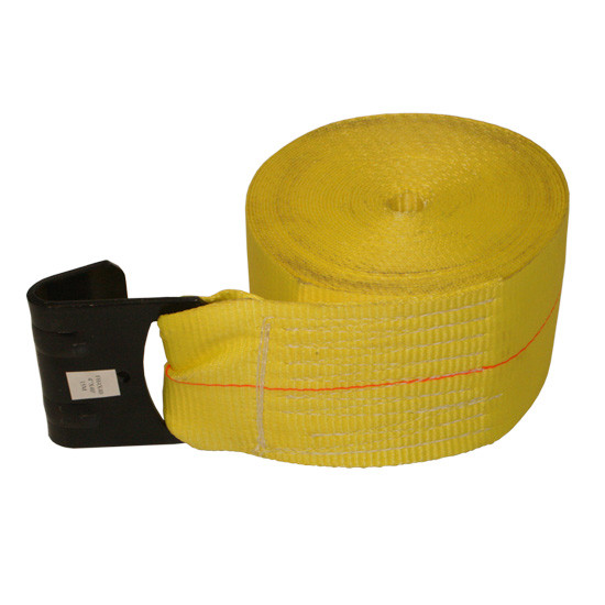 Polyester Strap With Flat Hook, 4 Inch X 40 Ft - Yellow - 4 State Trucks