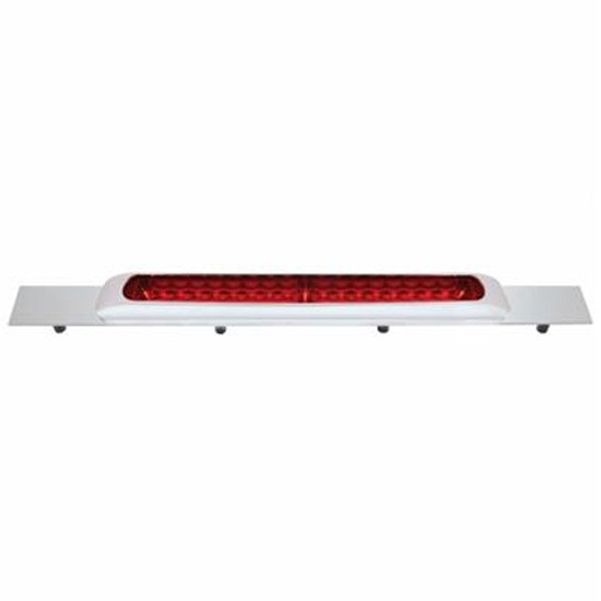 Chrome Top Mud Flap Plate With 19 LED 17 Inch Light Bar & Bezel - Red ...