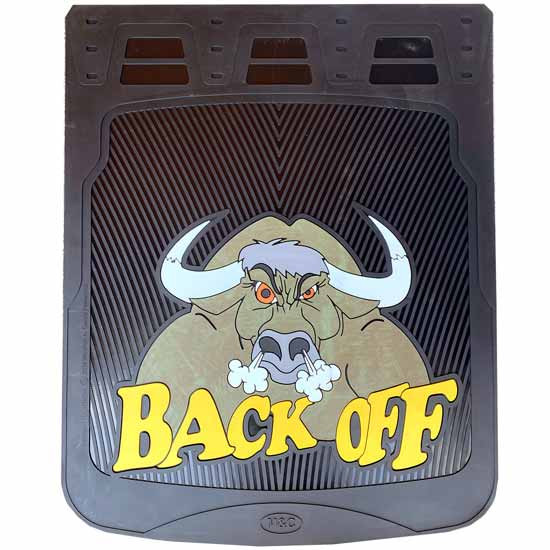24 X 30 Inch Back Off Tan Bull Mud Flaps With Black Background - 4 ...