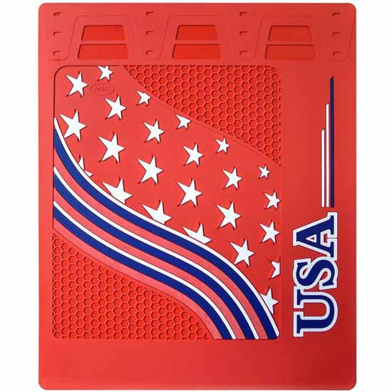 24 X 30 Inch Waving Flag Mud Flaps With Red Background - 4 State Trucks